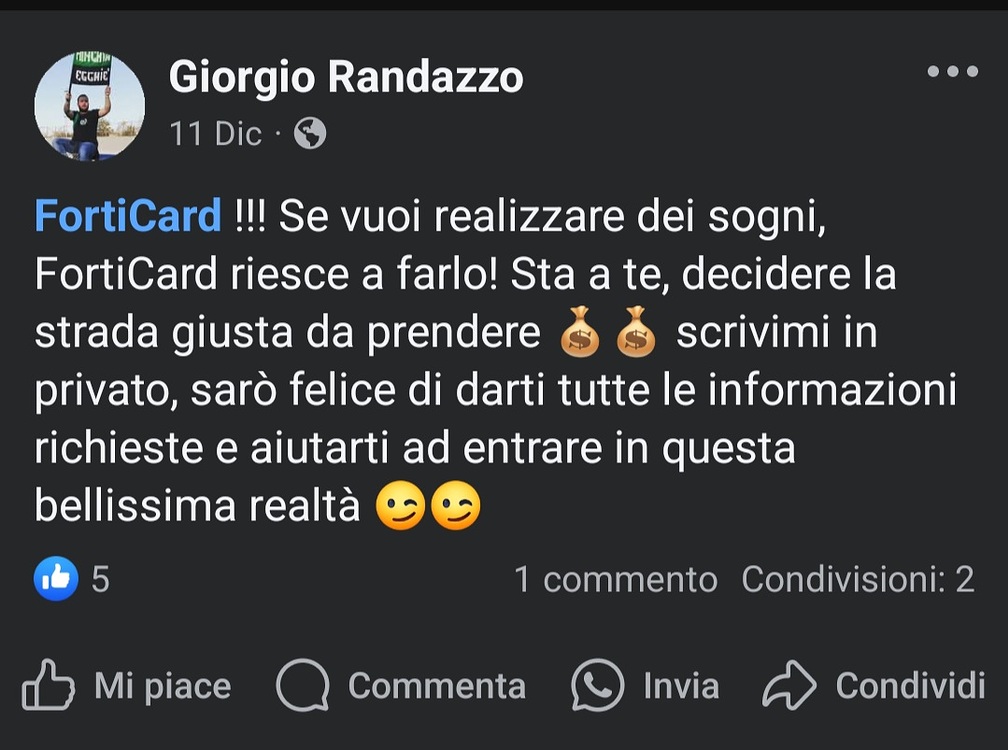 Forticard: la nuova scam economy? - Schemi piramidali - Fuffapedia ...